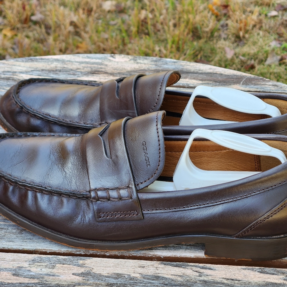 Coach Men's Tim Brown Leather Penny Loafers Shoes 8.5 - Gem